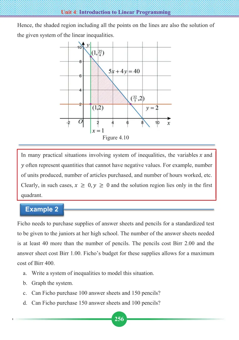 Grade 12 Maths Unit 4 Linear Programming | Atenu